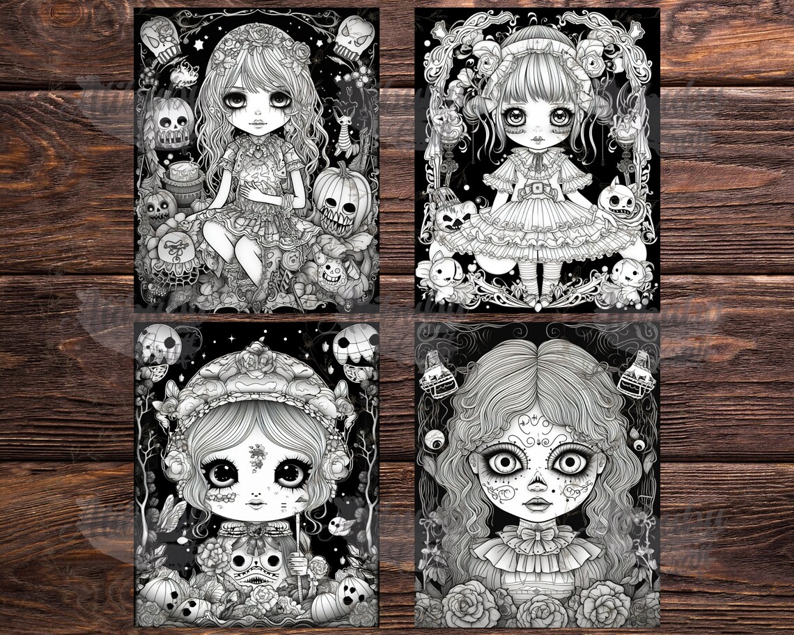 22 Creepy Dolls Coloring Pages Horror Coloring Page - Etsy