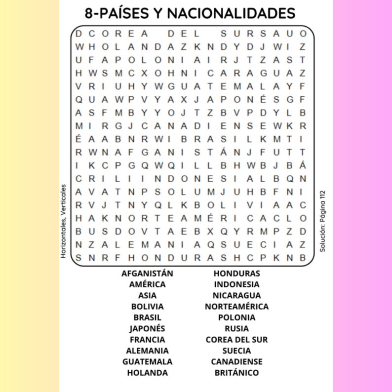 Spanish Word Search: 100 Puzzles for Adults & Teens (digital Download ...