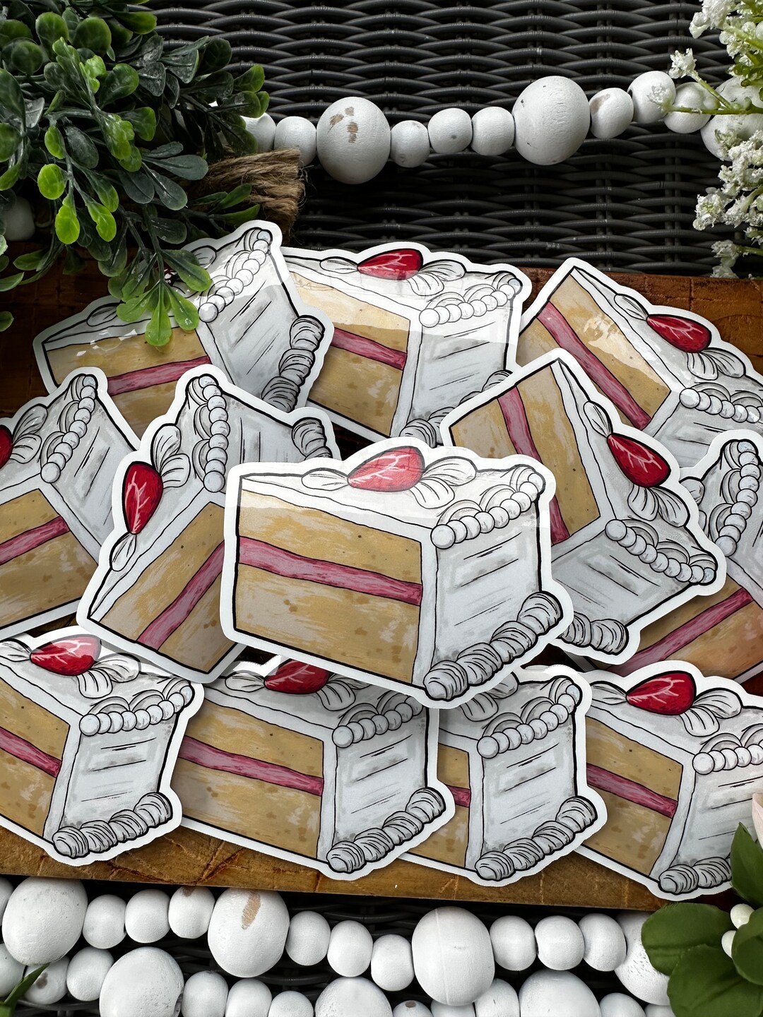 Strawberry Cake Sticker , Journaling Sticker, Fun Gifts for Everyone ...