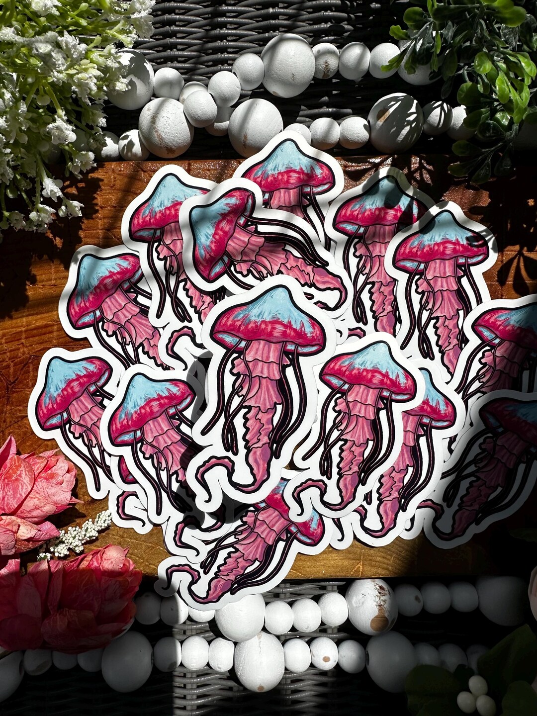 Vibrant Jellyfish Sticker, Sea Animal Themed, Aquatic Vinyl Sticker ...