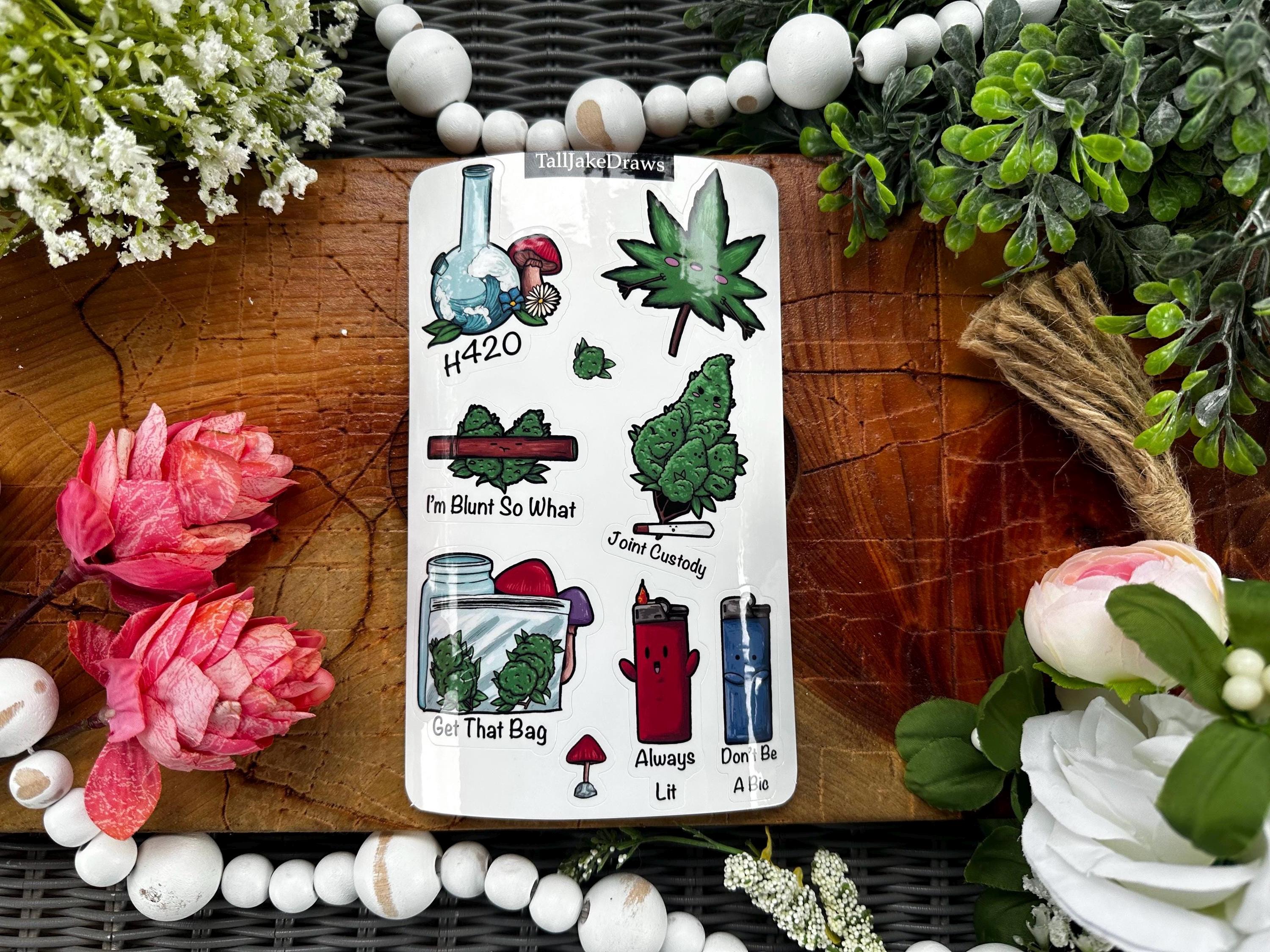420 Themed Sticker Sheet. Waterbottle Stickers, Planner Stickers, Gift ...