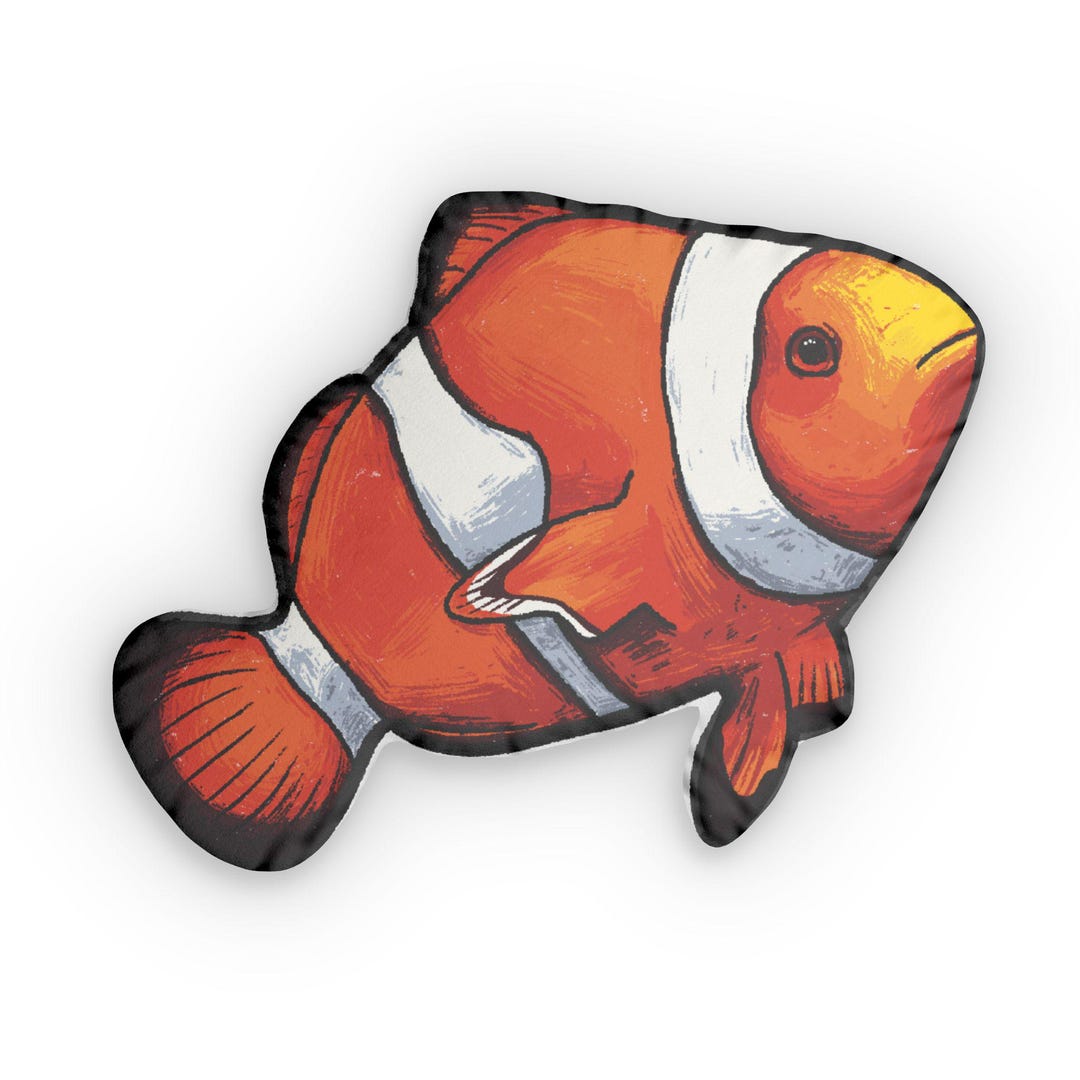 Cute Clown Fish Pillow - Custom Shaped Pillows, Ocean Theme Decor, Kids ...