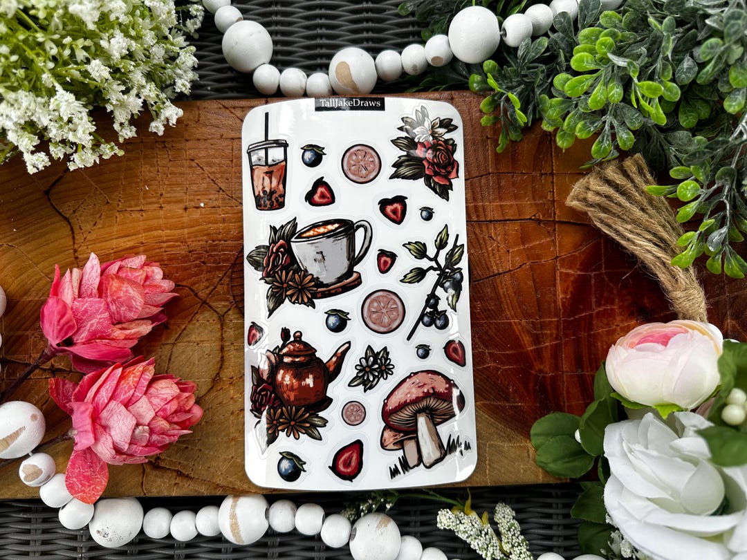 Cute Spring Themed Sticker Sheet. Laminated Stickers, Spring Aesthetic ...