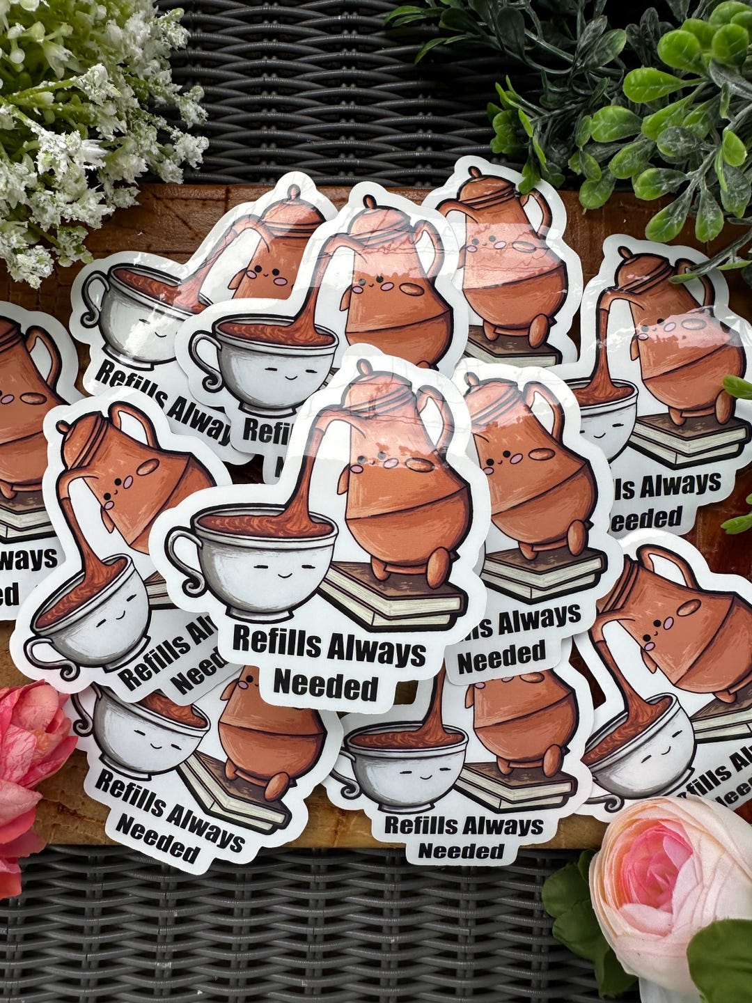 Tea Refill Sticker, Journaling Sticker, Fun Gift, Water Bottle Sticker ...