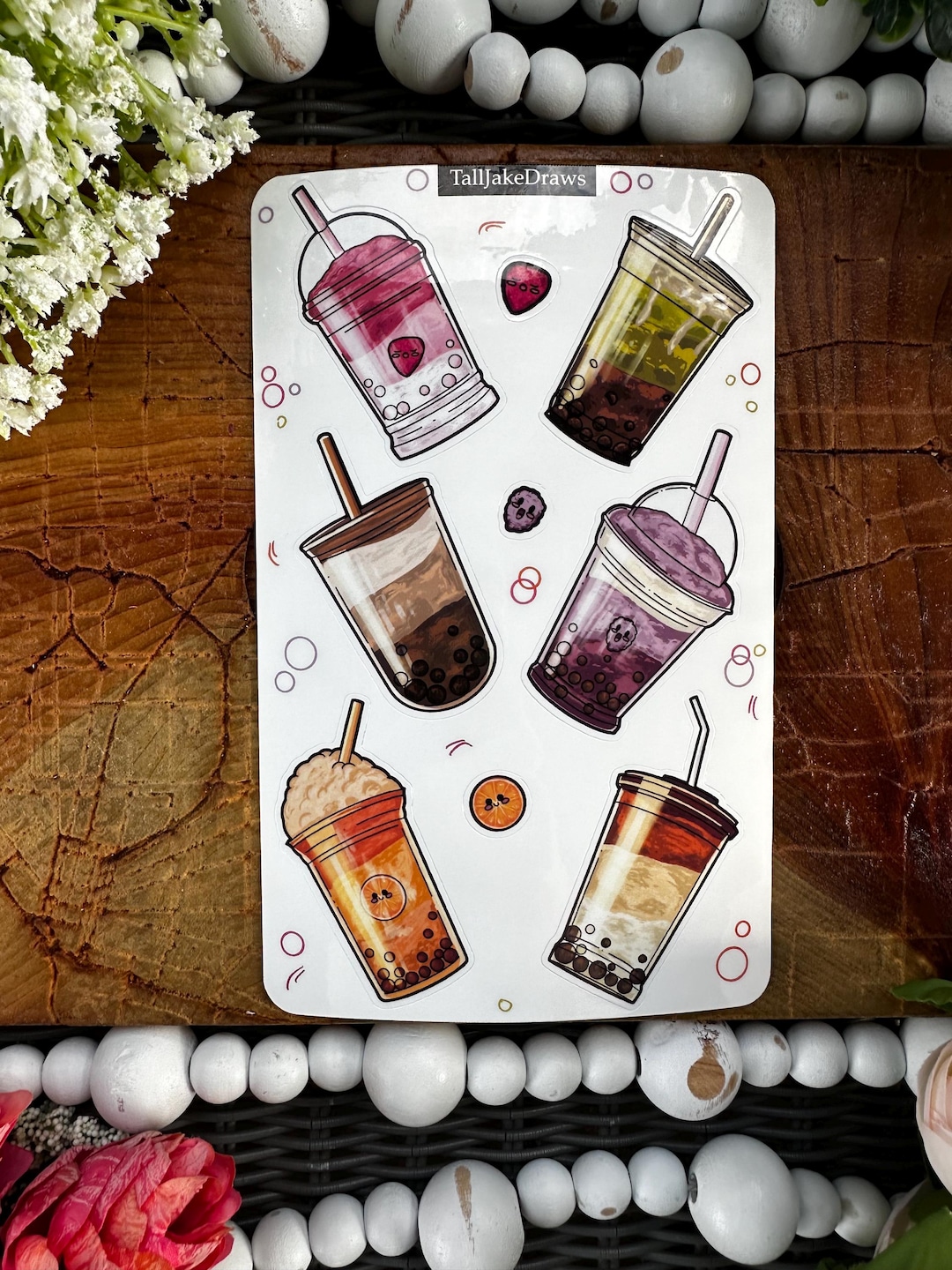 Colorful Boba Sticker Sheet - Fun and Unique Sticker Sheet for Any ...