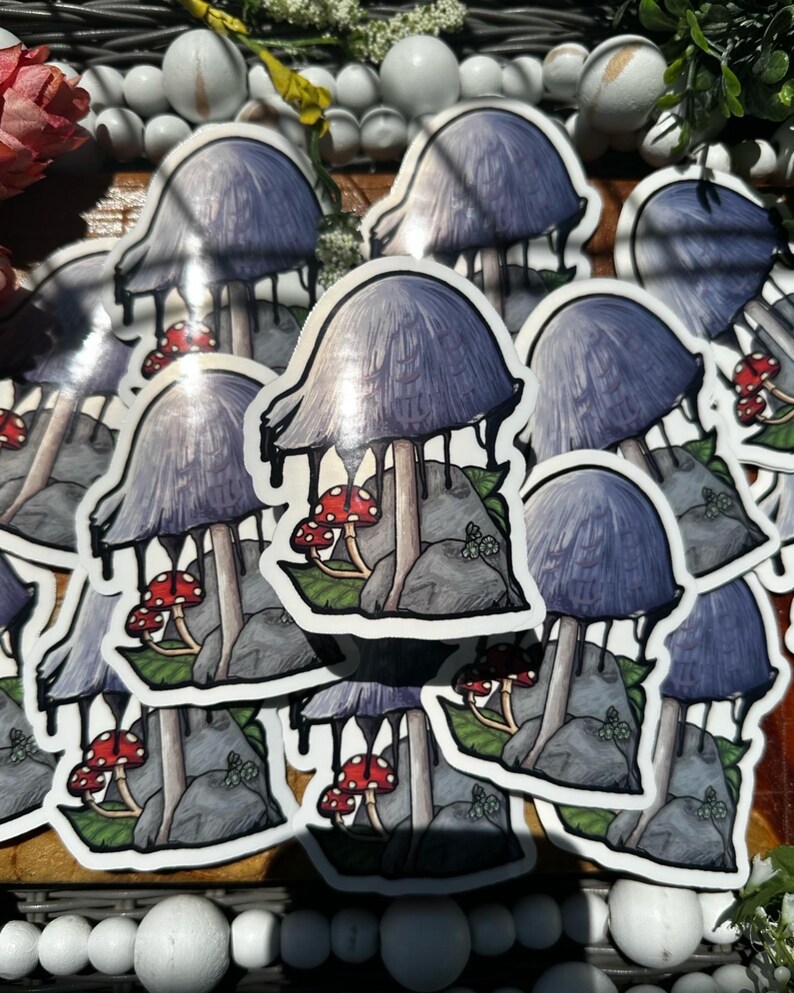 Handmade Mushroom Sticker Collection - 6-pack Vinyl Decals for Nature ...