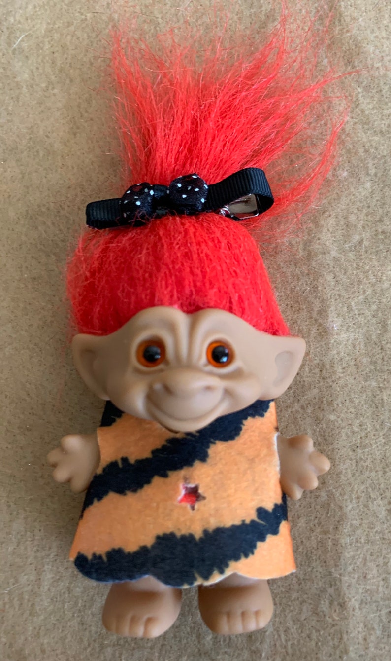 3 Inch Ace Novelty Troll Doll With Orange Hair, Eyes, Belly Gem, Hand ...