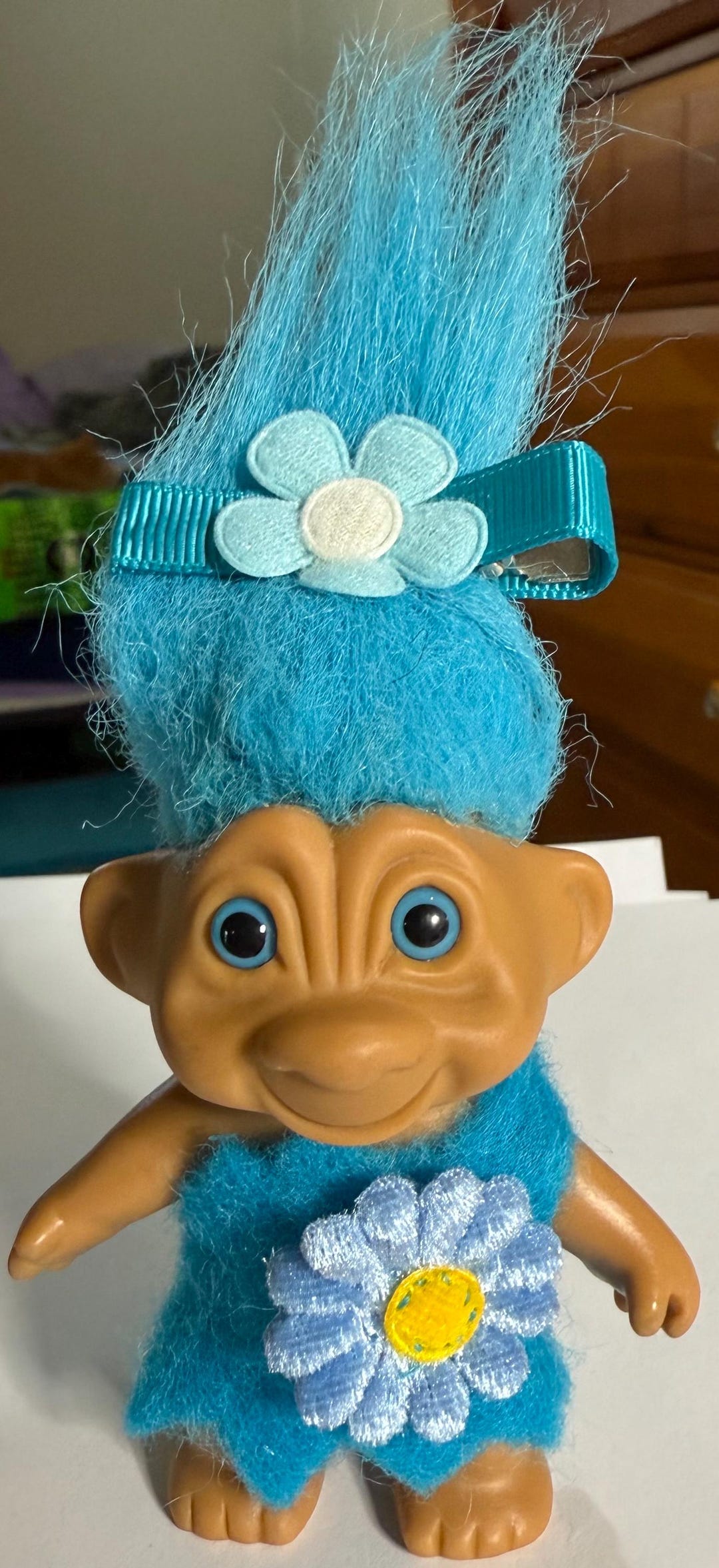 Turquoise Hair Troll Doll: 3" Hand Sewn Felt Outfit - Etsy
