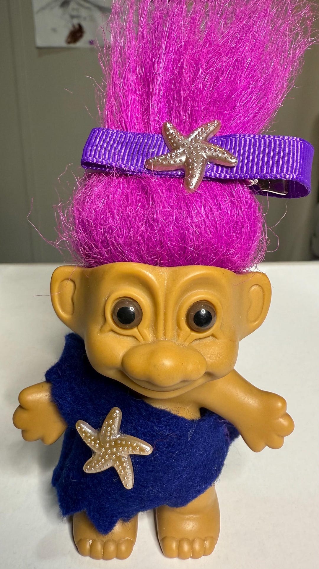 Vintage 3" Russ Troll Doll: Handmade Felt Outfit, Starfish Clip - Etsy