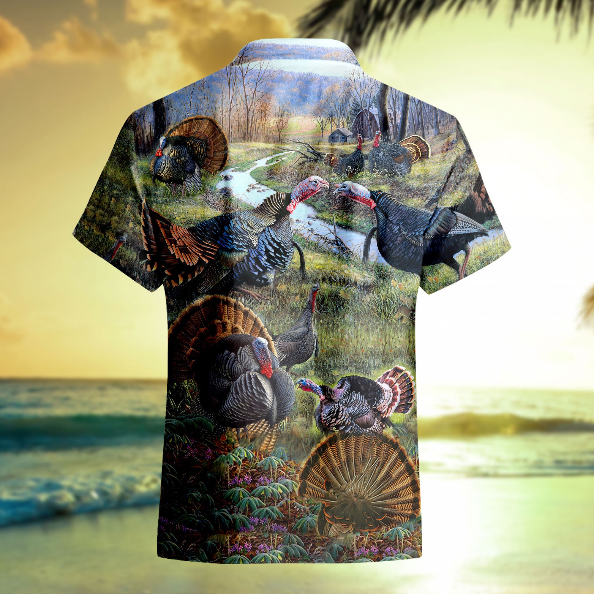 Wild Turkey In Spring Hawaii Shirt, Wild Turkey Aloha Shirt