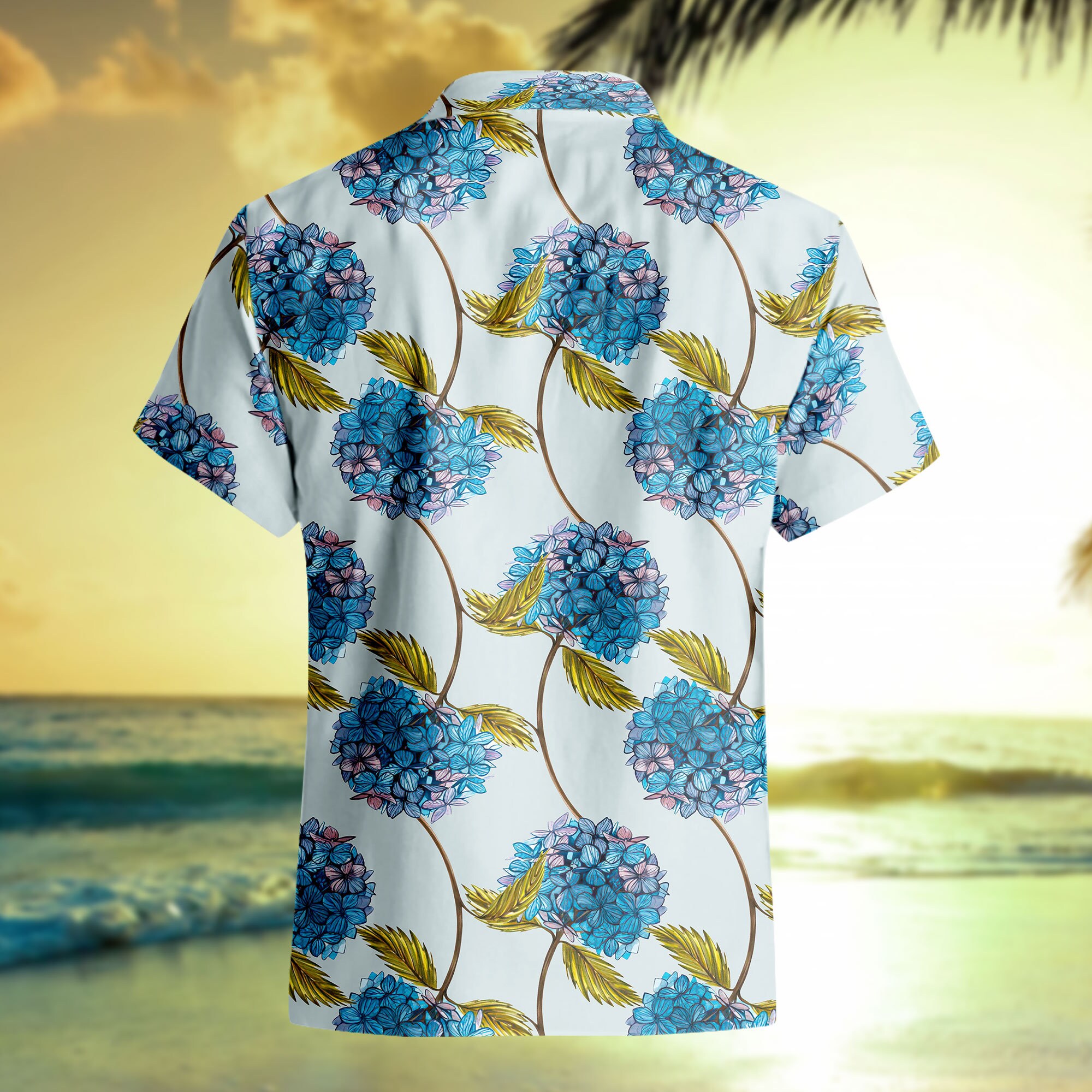 White Hydrangea Blouse Hawaii Shirt, Tropical Opossum Hawaiian Shirt ...