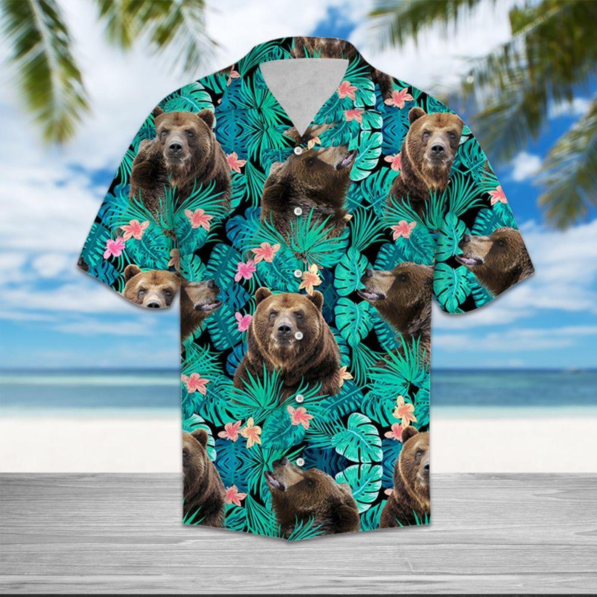 Bear Hawaiian Shirt, Tropical Hawaiian Shirt sold by J Laboratory ...