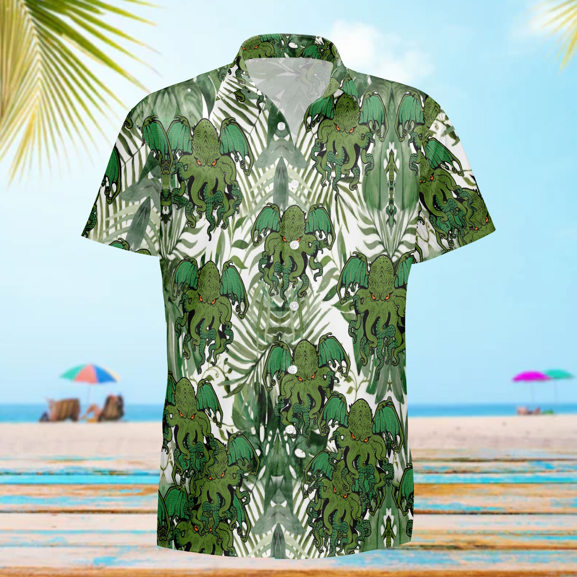 Cthulhu Tropical Hawaiian Shirt, Vacation Shirt, Family Beach Shirt ...