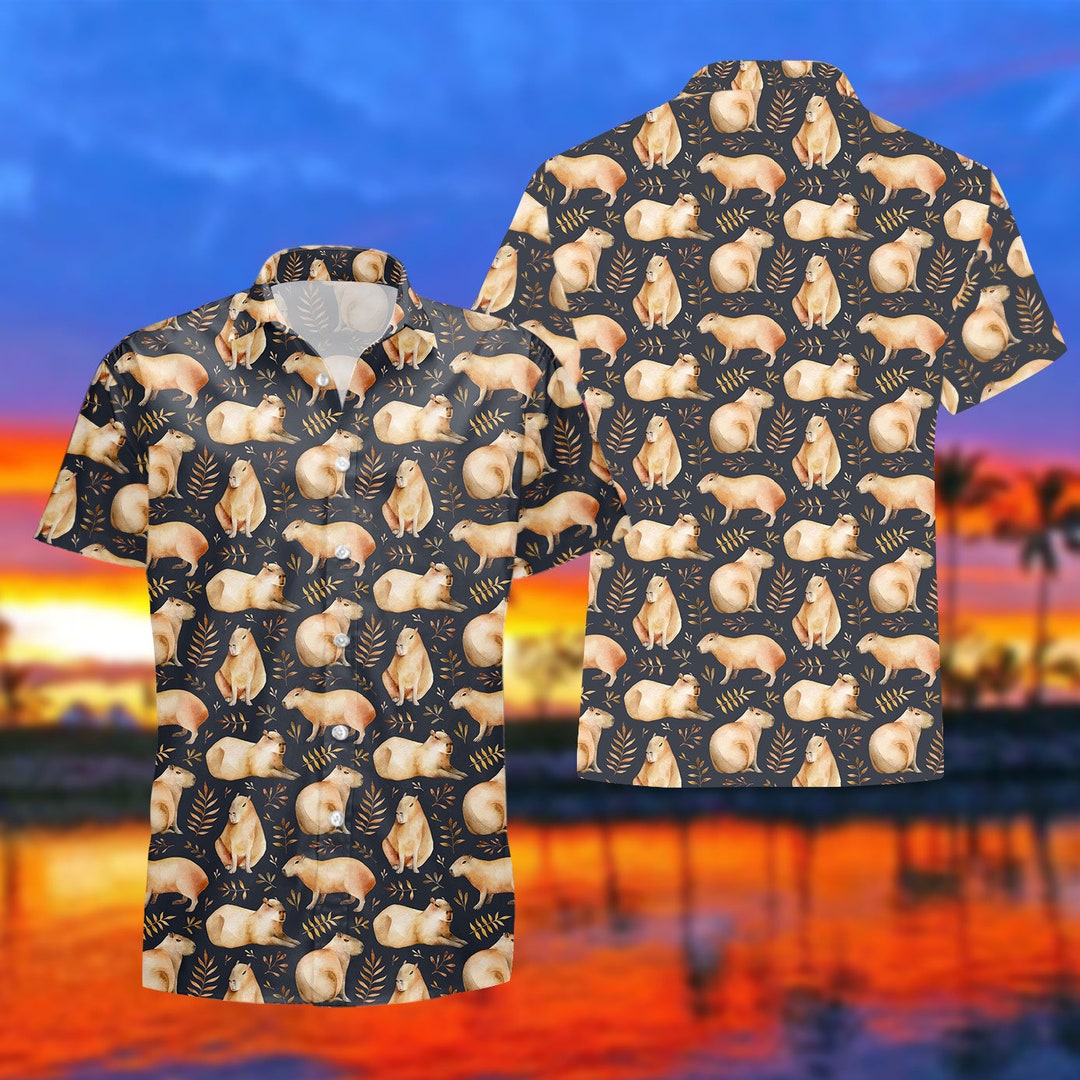 Capybara Pattern Hawaiian Shirt Capybara Summer Aloha Beach - Etsy