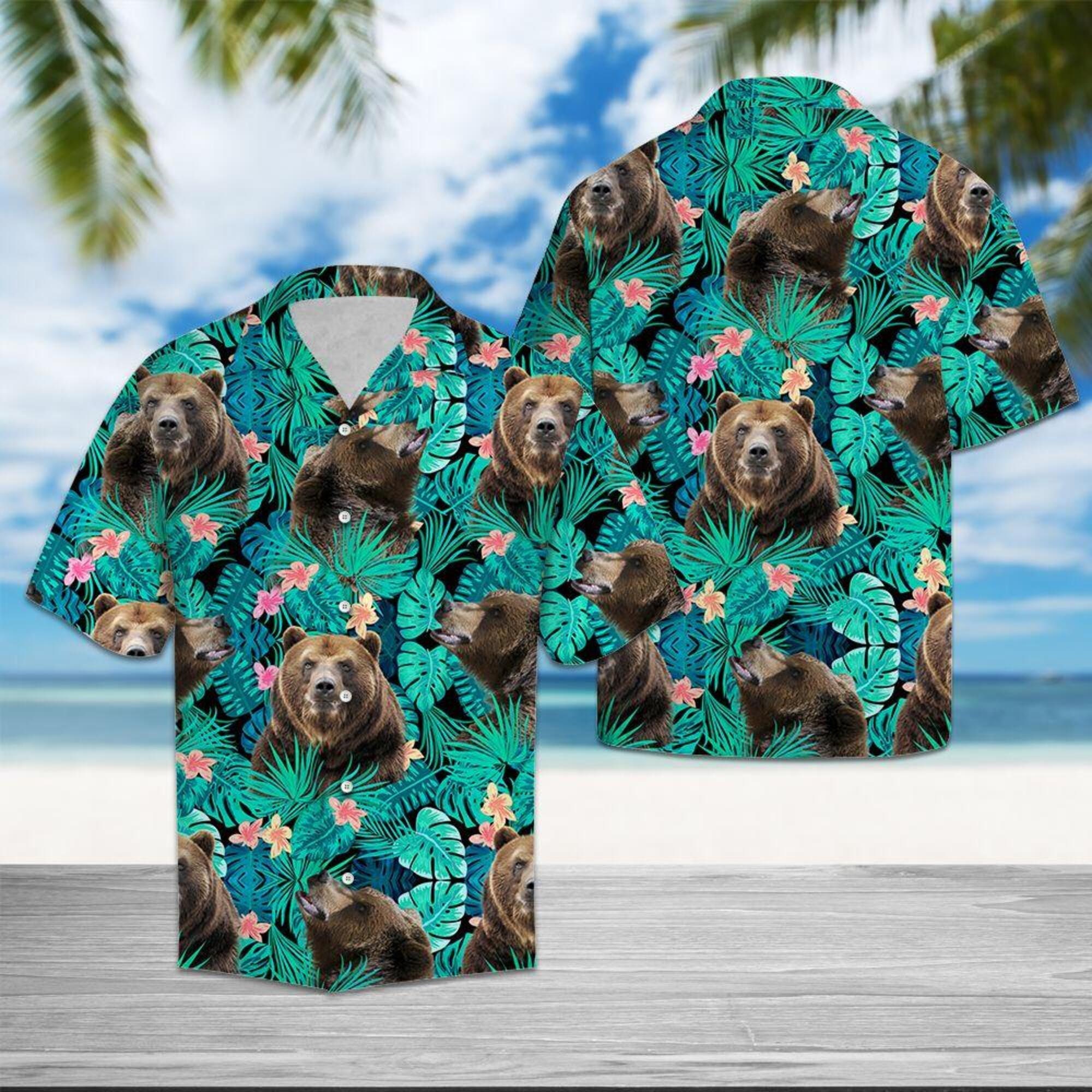 Bear Hawaiian Shirt, Tropical Hawaiian Shirt sold by J Laboratory ...