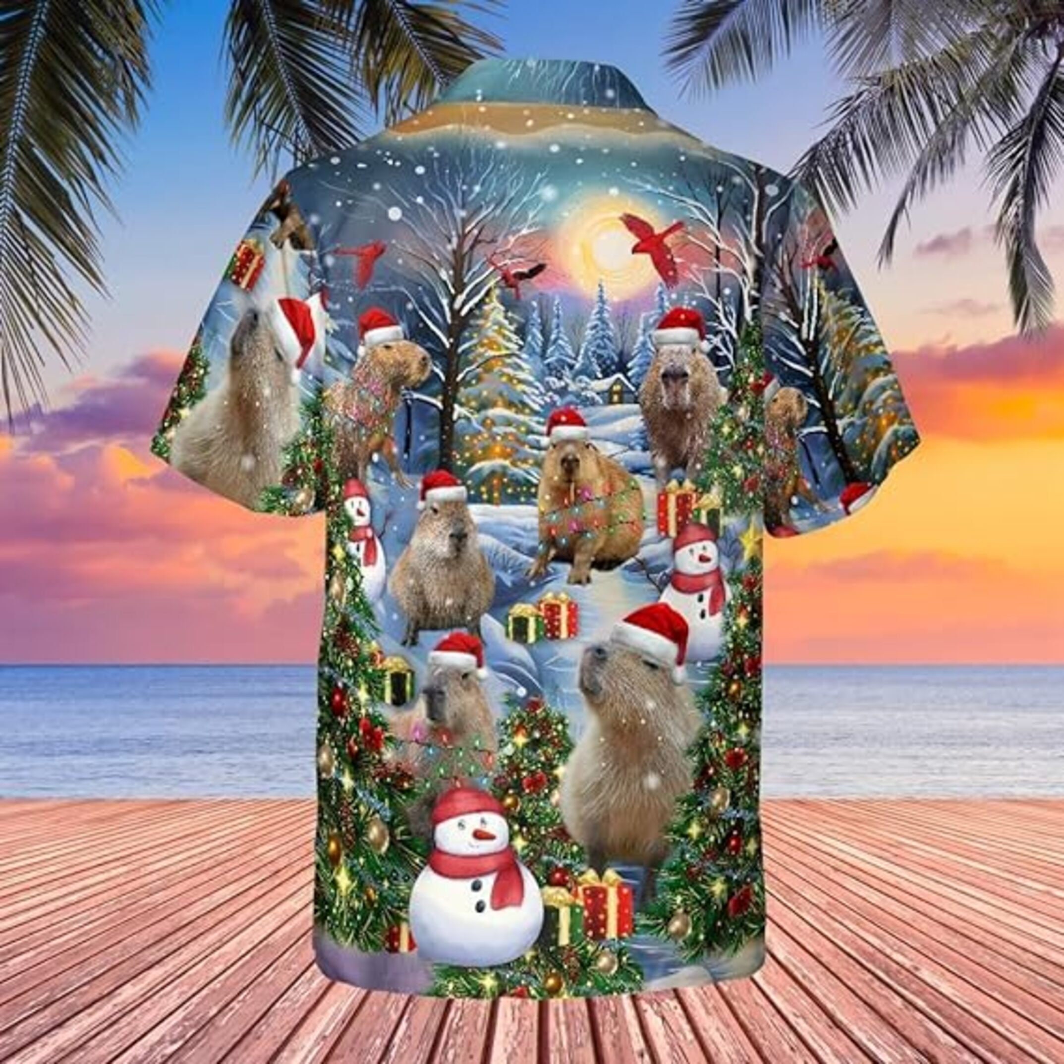 Funny Capybara Pineapple Tropical Leaves Summer Vibes Beach sold by ...