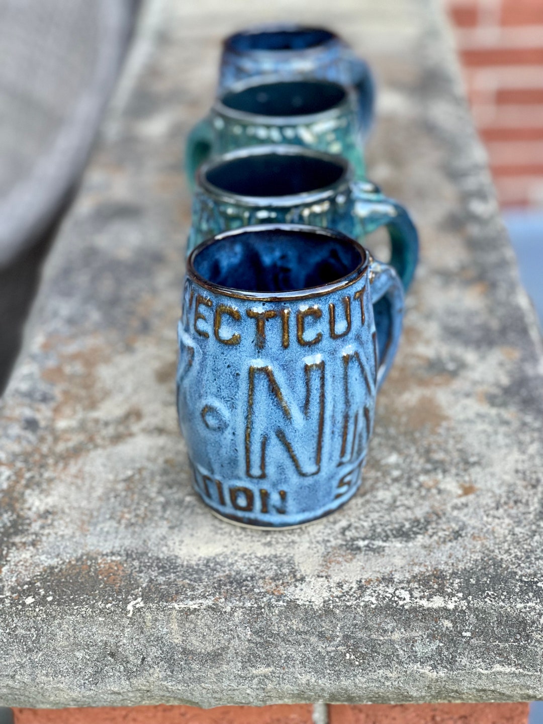 Connecticut, License Plate Mug, Unique Pottery, Coffee Mug, Ceramic Mug ...