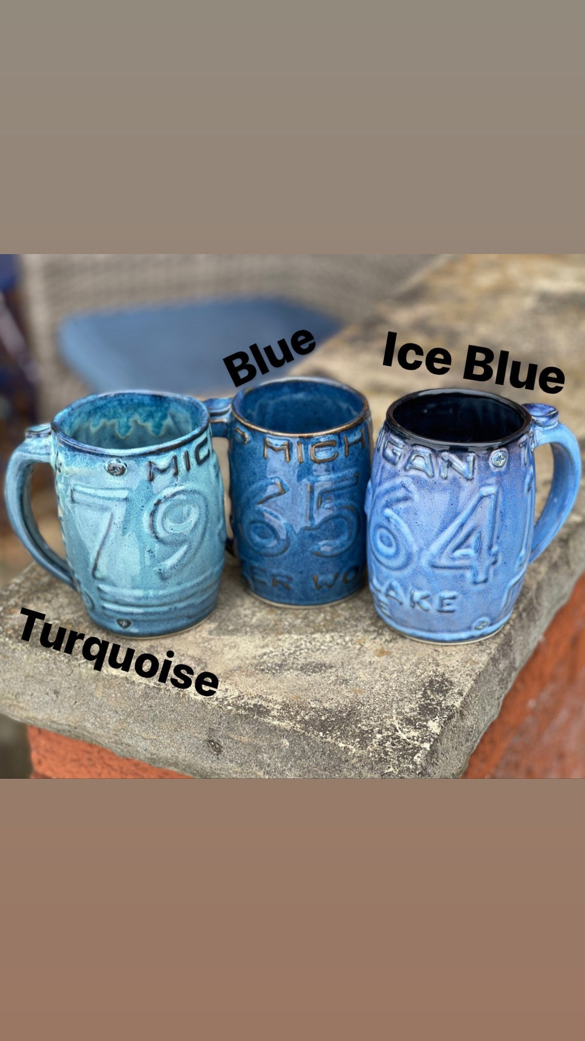 Michigan License Plate Mug Unique Pottery Coffee Mug | Etsy