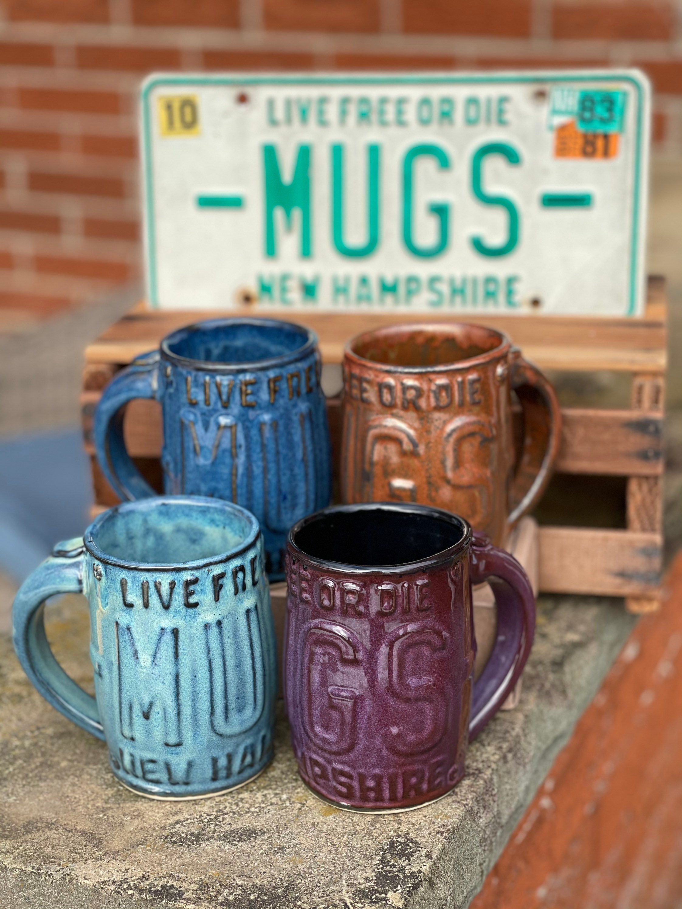 New Hampshire MUGS License Plate Mug Unique Pottery Coffee - Etsy Norway