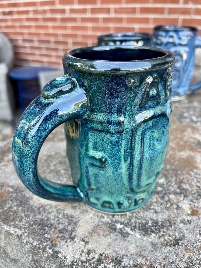 Arkansas, License Plate Mug, Unique Pottery, Coffee Mug, Ceramic Mug ...