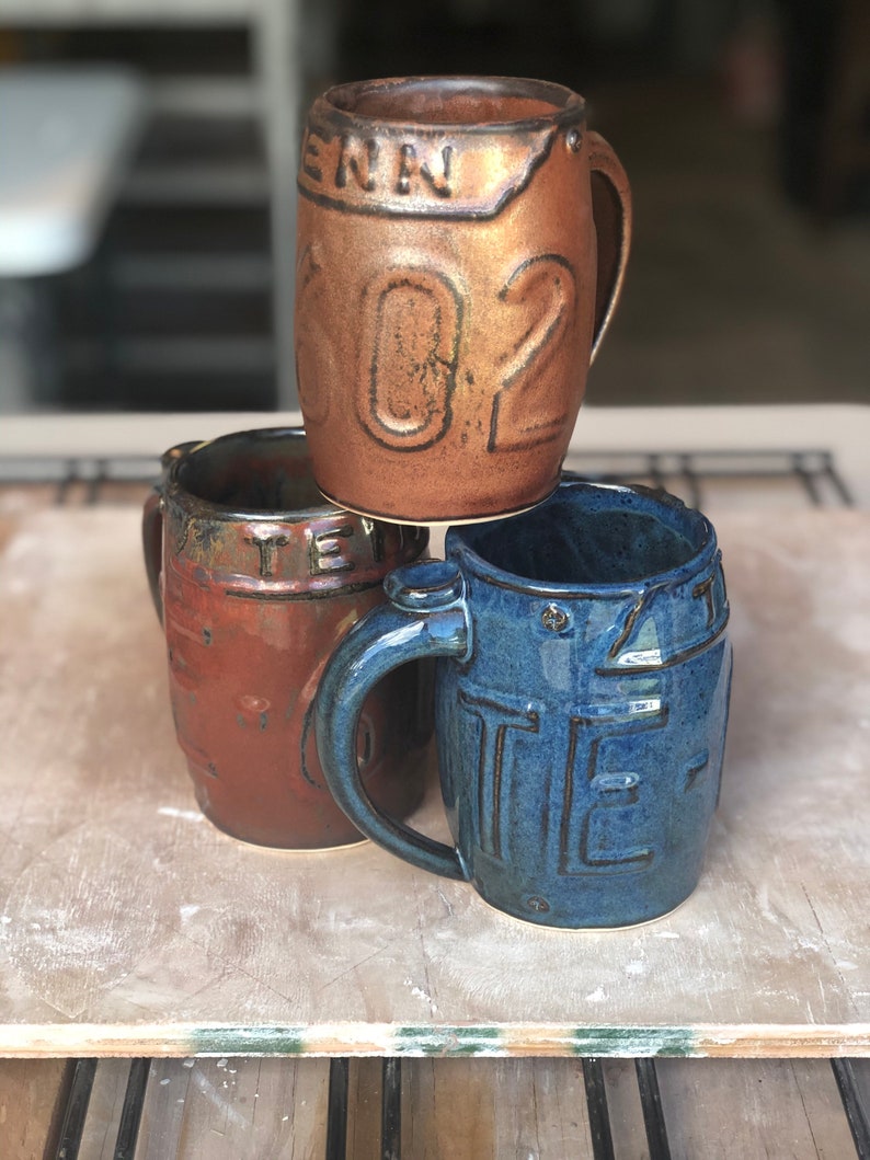 Tennessee License Plate Mug Unique Pottery Coffee Mug | Etsy