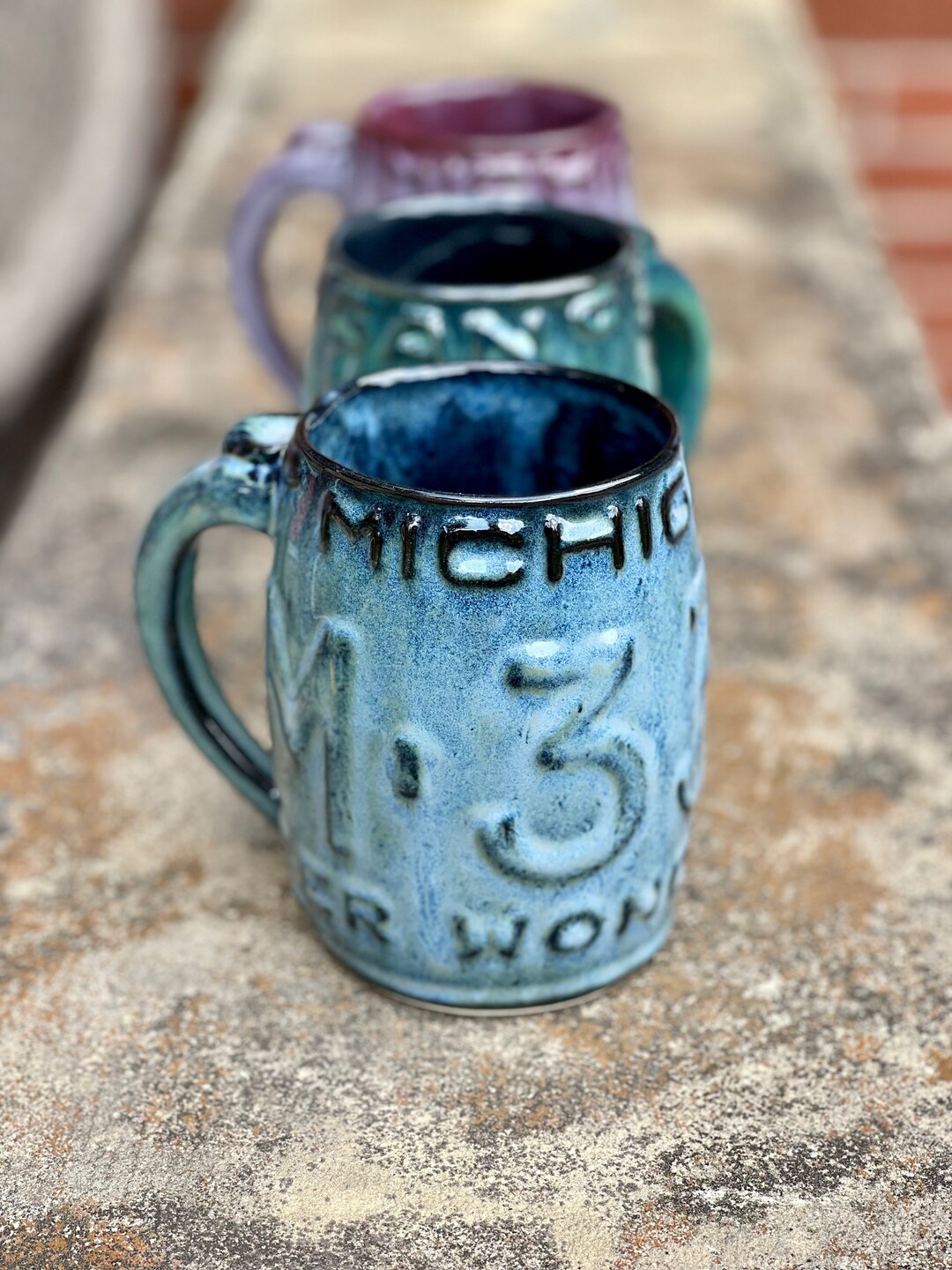Michigan, License Plate Mug, Unique Pottery, Coffee Mug, Ceramic Mug ...