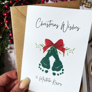 Personalised Baby Footprint Christmas Card - My First Christmas - Etsy