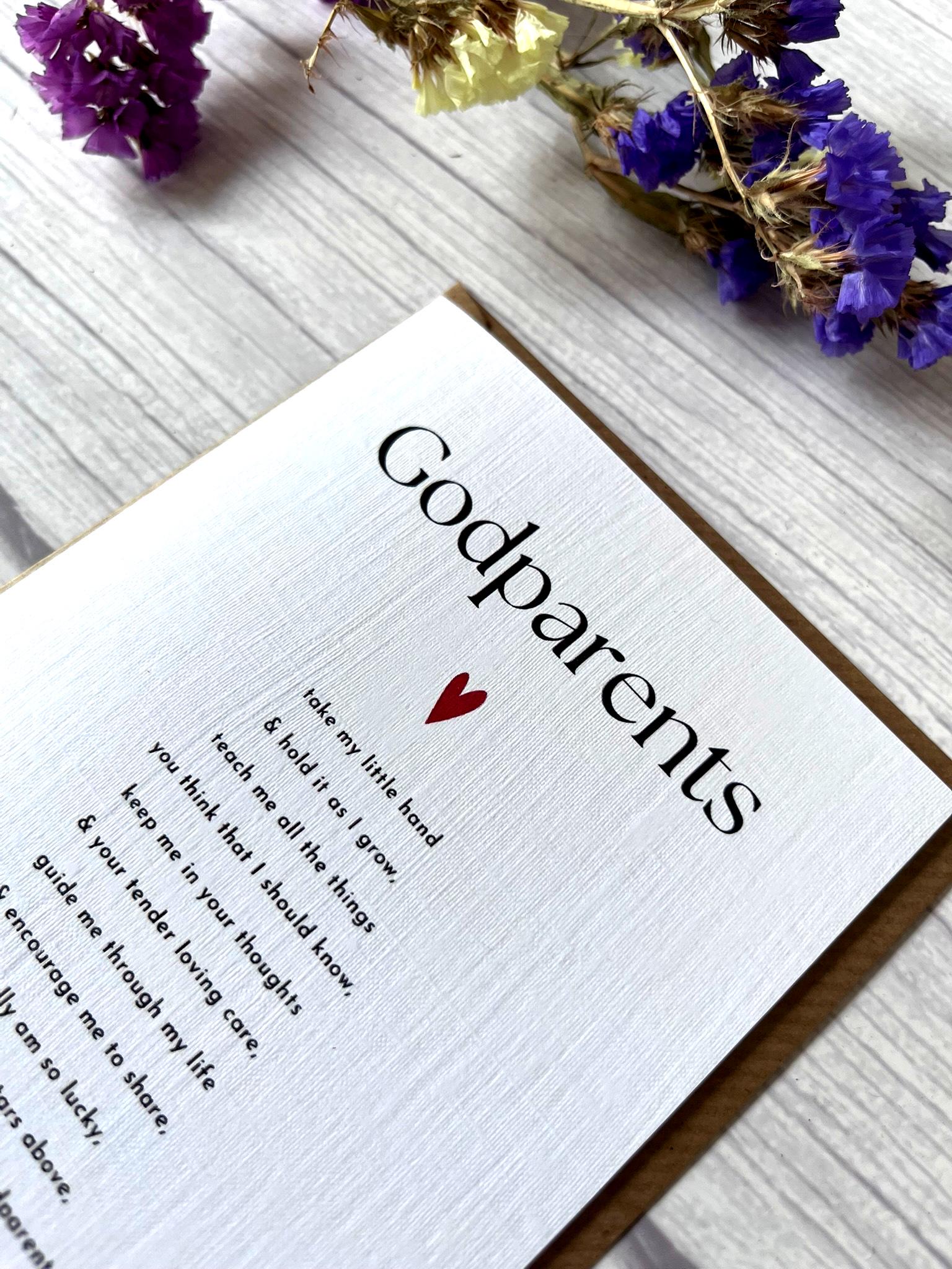Personalised Godparents Poem Card – Christening Gift, Thank You ...