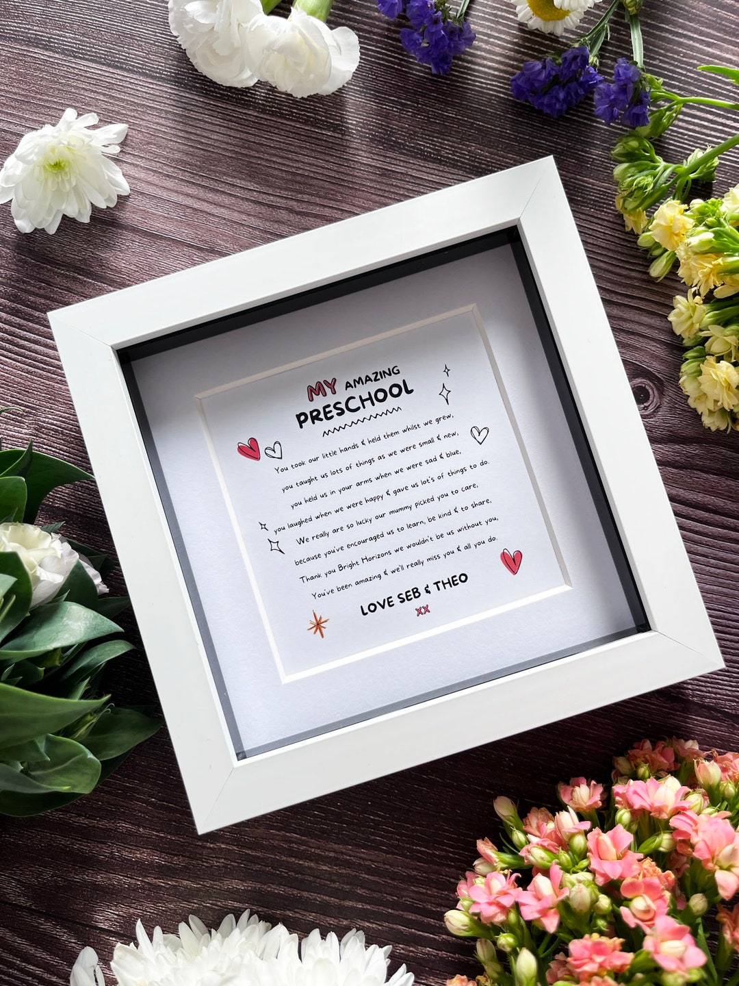 Childminder / Nursery Goodbye Thank You Poem Frame. Leaving Preschool ...