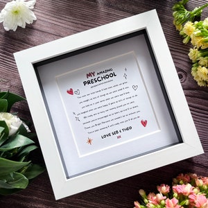 Childminder / Nursery Goodbye Thank You Poem Frame. Leaving Preschool ...