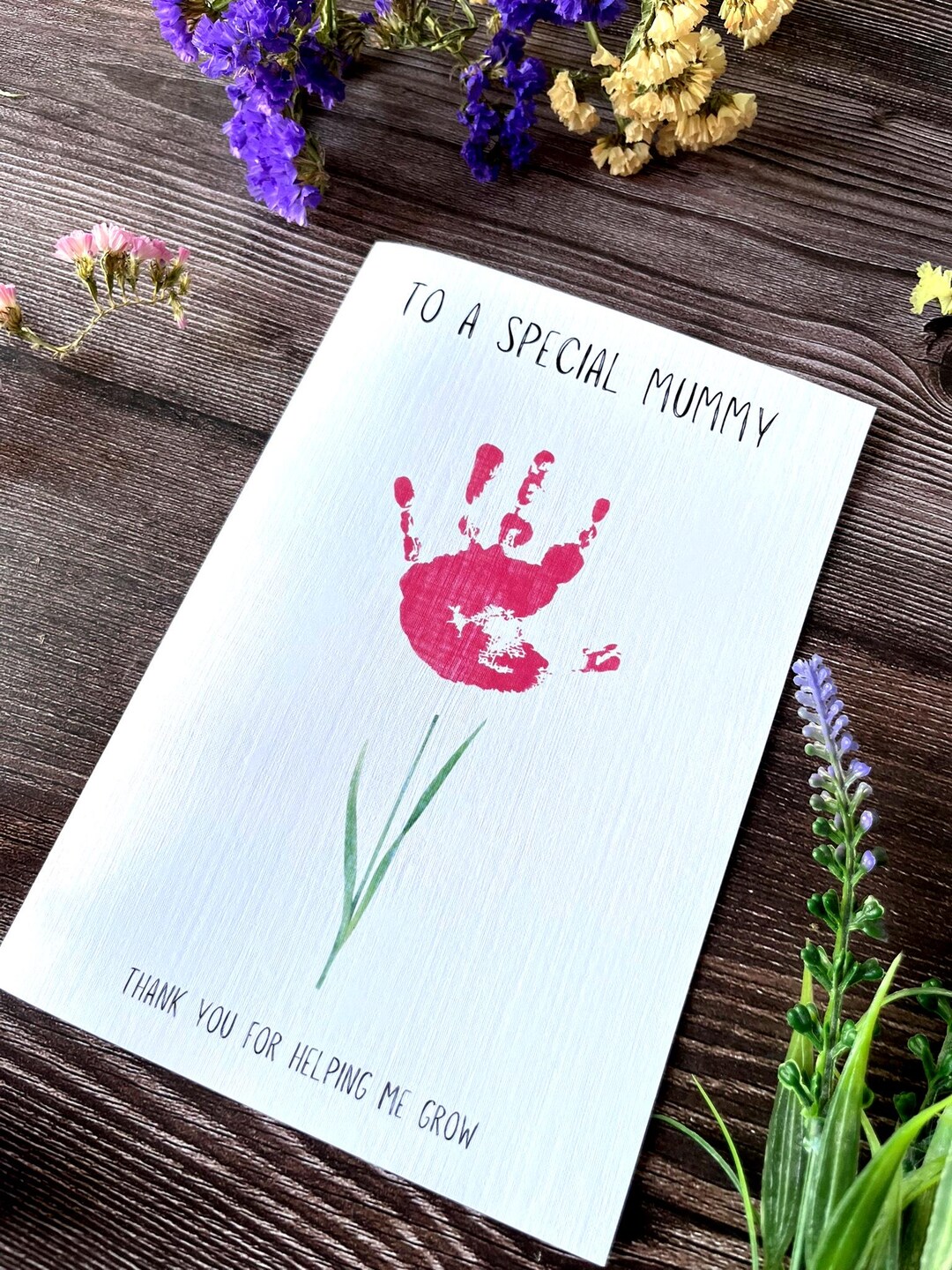 Printable Handprint Flower Card for Mummy – A Beautiful DIY Keepsake ...