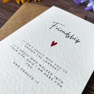 Personalised Friendship Poem Card - Anniversary, Birthday, or Christmas ...
