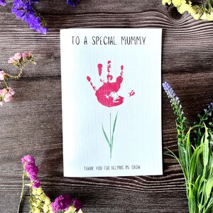 Printable Handprint Flower Card – DIY Mother's Day Keepsake (digital ...