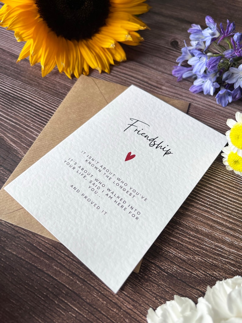 Personalised Friendship Poem Card - Anniversary, Birthday, or Christmas ...