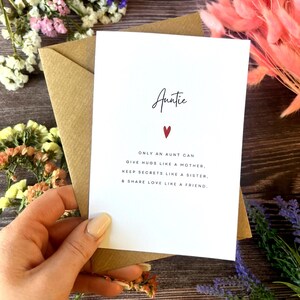Personalised Auntie Poem Card – Keepsake Birthday Card - Etsy