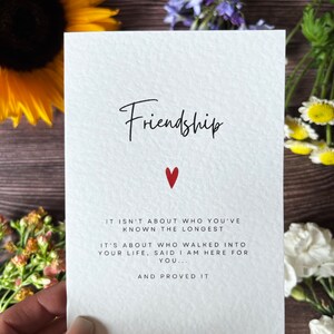 Personalised Friendship Poem Card - Anniversary, Birthday, or Christmas ...