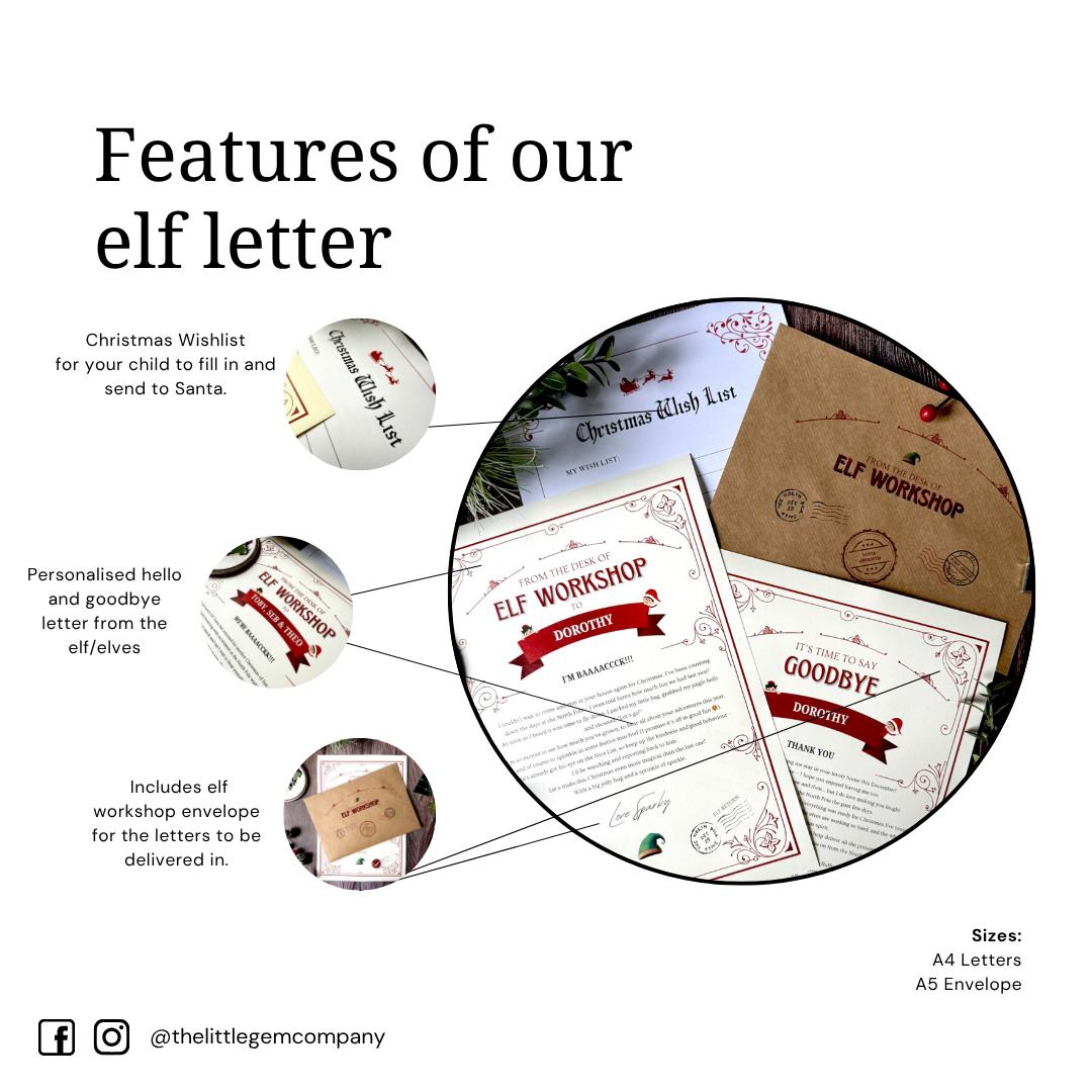 Personalised Christmas Elf Arrival Letter Set | Wish List & Envelope - Etsy