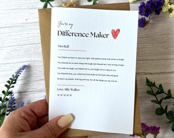 Teacher Thank You Card - Special Needs - Etsy