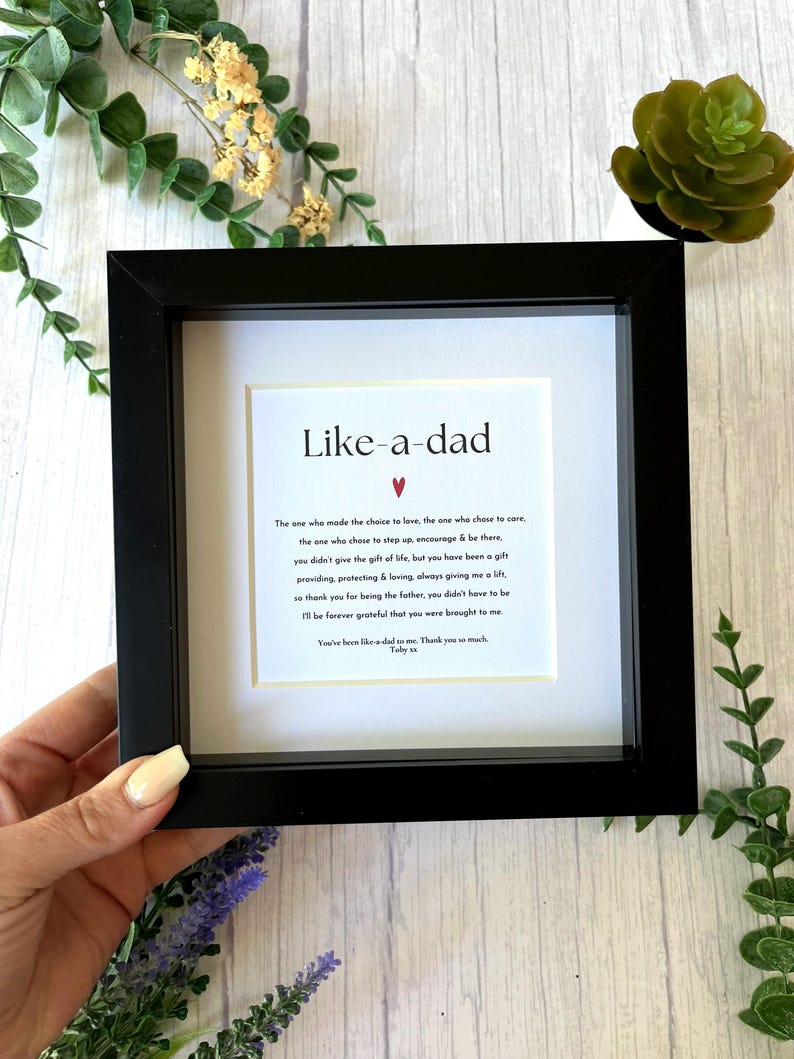 Personalised 'like a Dad' Poem Frame – Stepdad Gift - Etsy Australia