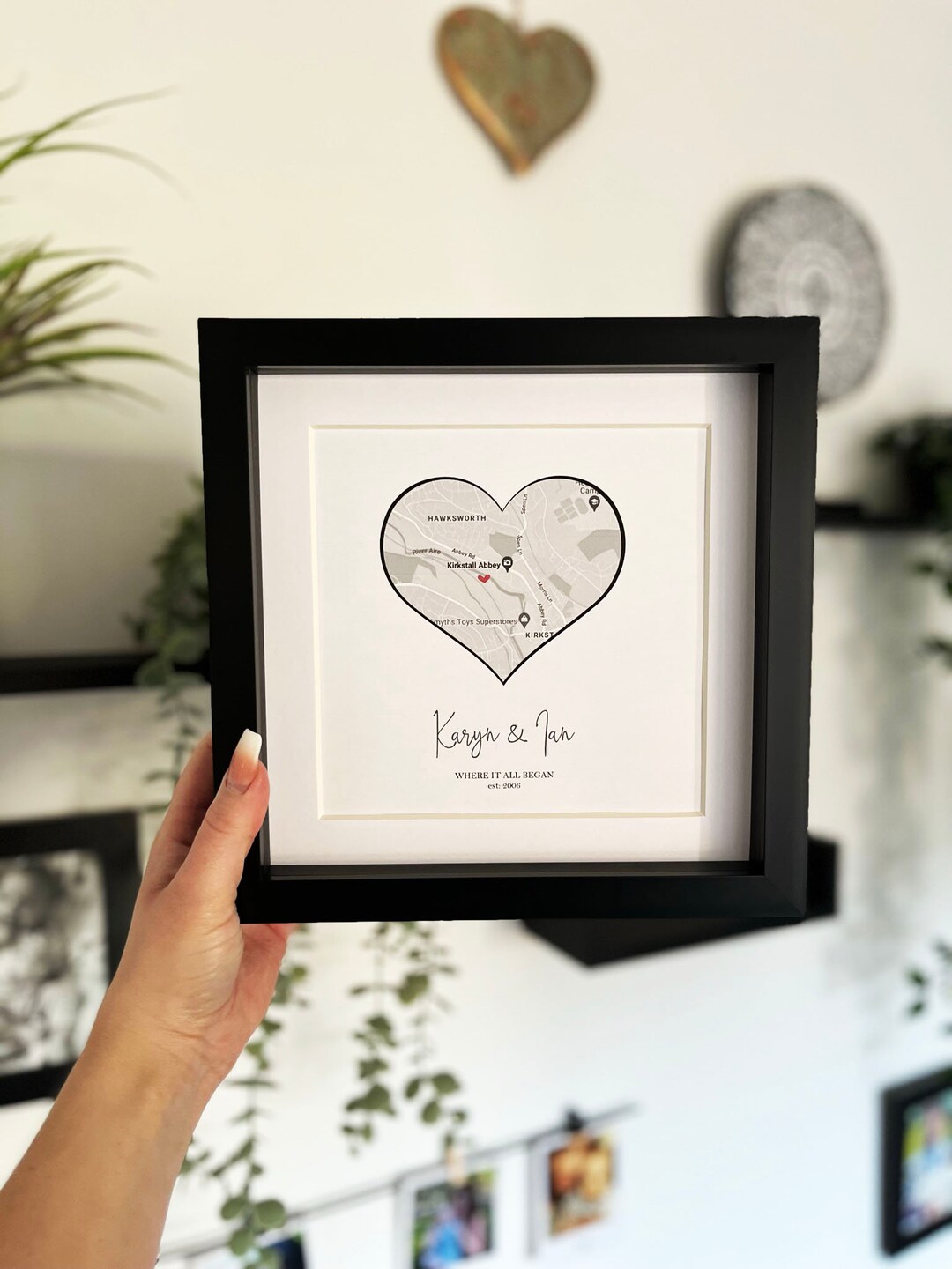 Where It All Began Love Map Frame Keepsake Engagement, Marriage ...
