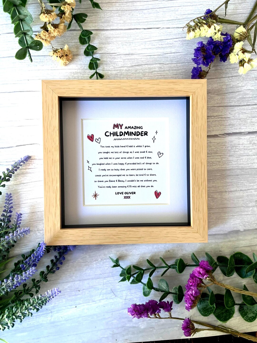 Personalised Childminder Poem Frame, Thank You Gift - Etsy UK