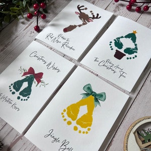 Personalised Baby Footprint Christmas Card - My First Christmas - Etsy