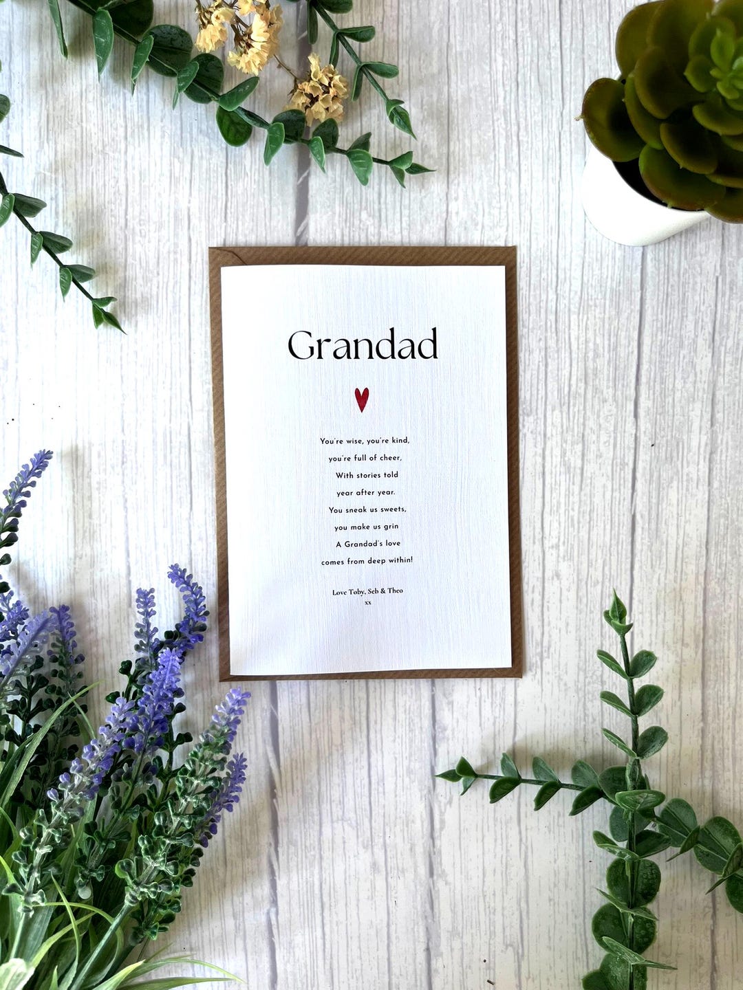 Personalised Grandad Poem Card – Keepsake Gift From Grandchildren - Etsy