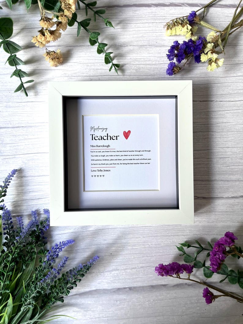 Personalised Teacher Poem Gift | End of Term Framed Print - Etsy