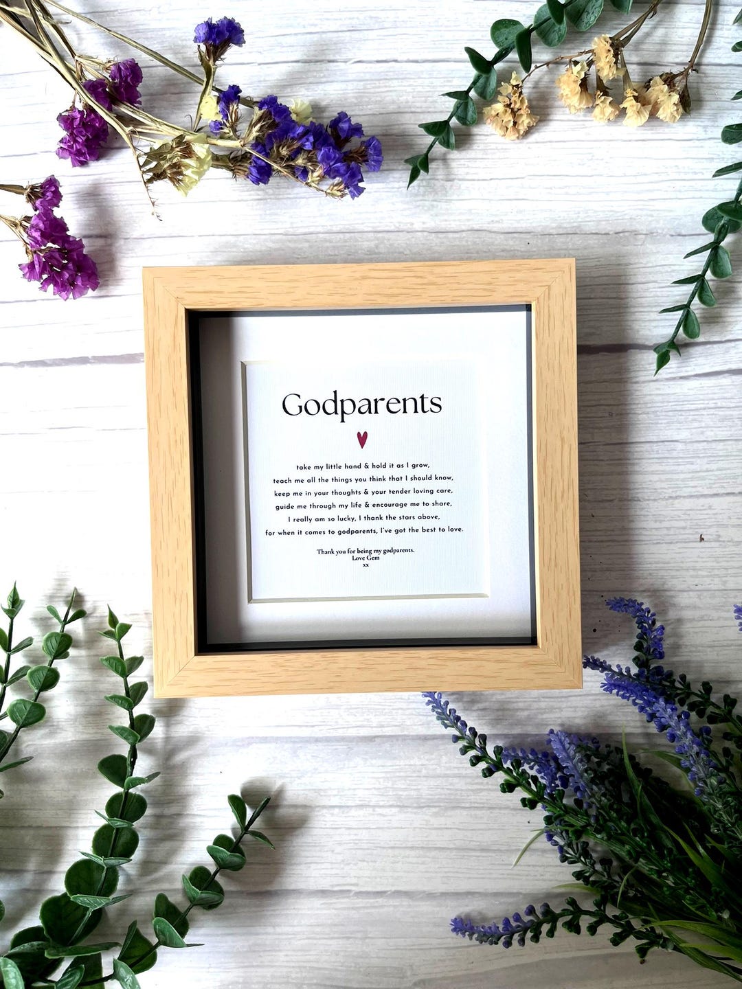 Personalised Godparents Poem Frame: Christening Gift, Thank You ...