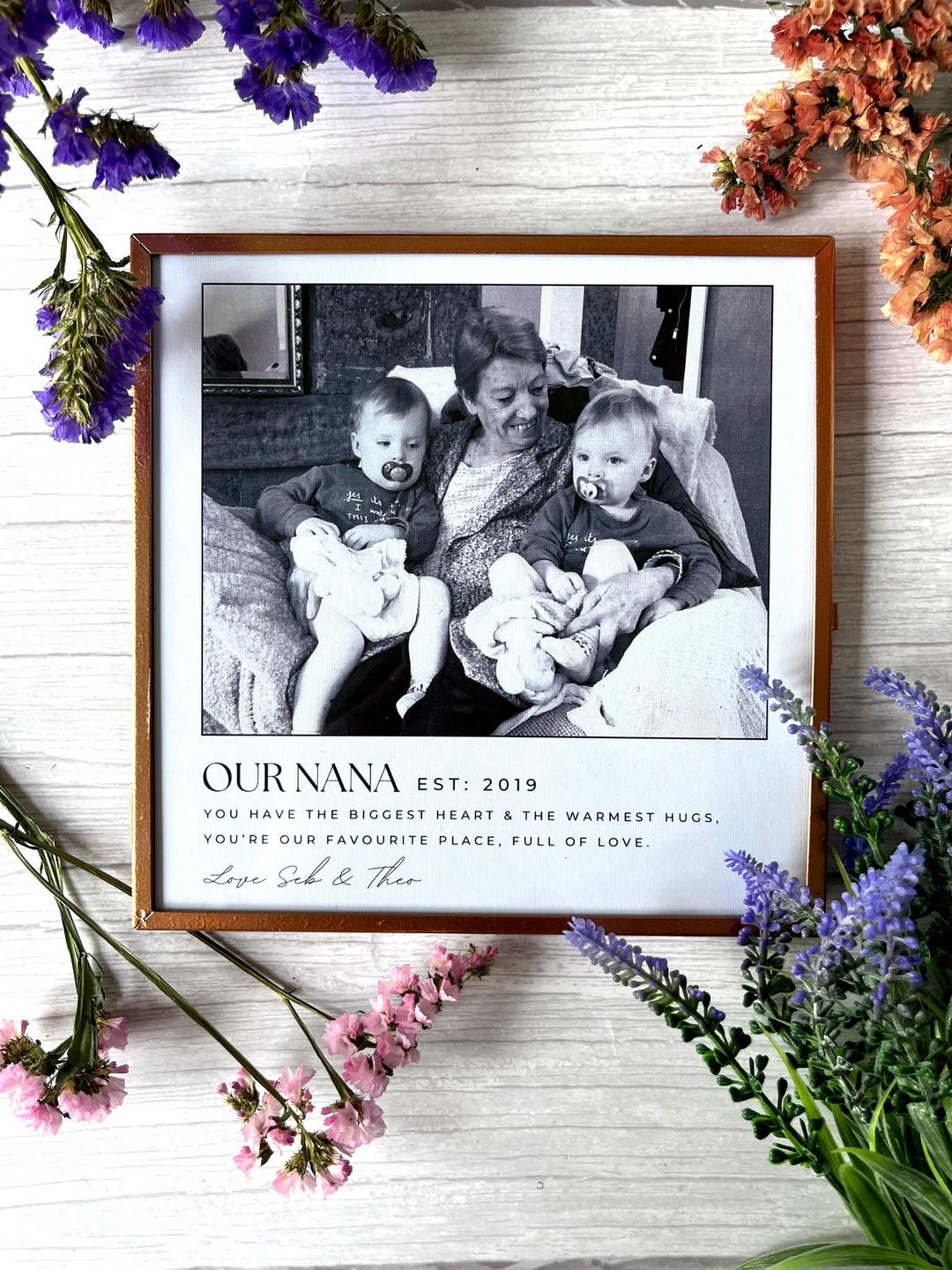 Personalised Floating Glass Photo Frame for Nana / Great Grandma ...