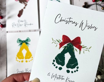 Personalised Baby Footprint Christmas Card | First Christmas Keepsake ...