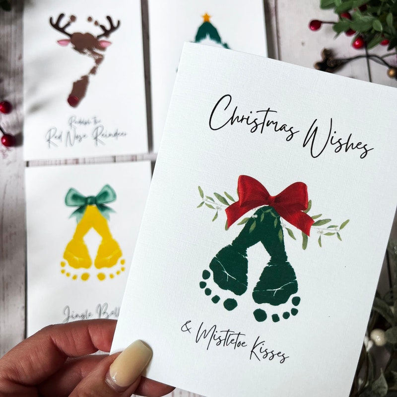 Handprint Christmas Card - Etsy UK