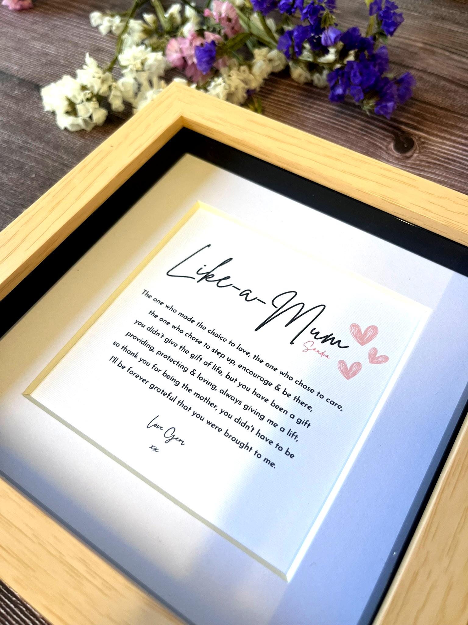 Personalised Like-a-mum | Mother Figure Poem Frame | Bonus Mum Gift - Etsy