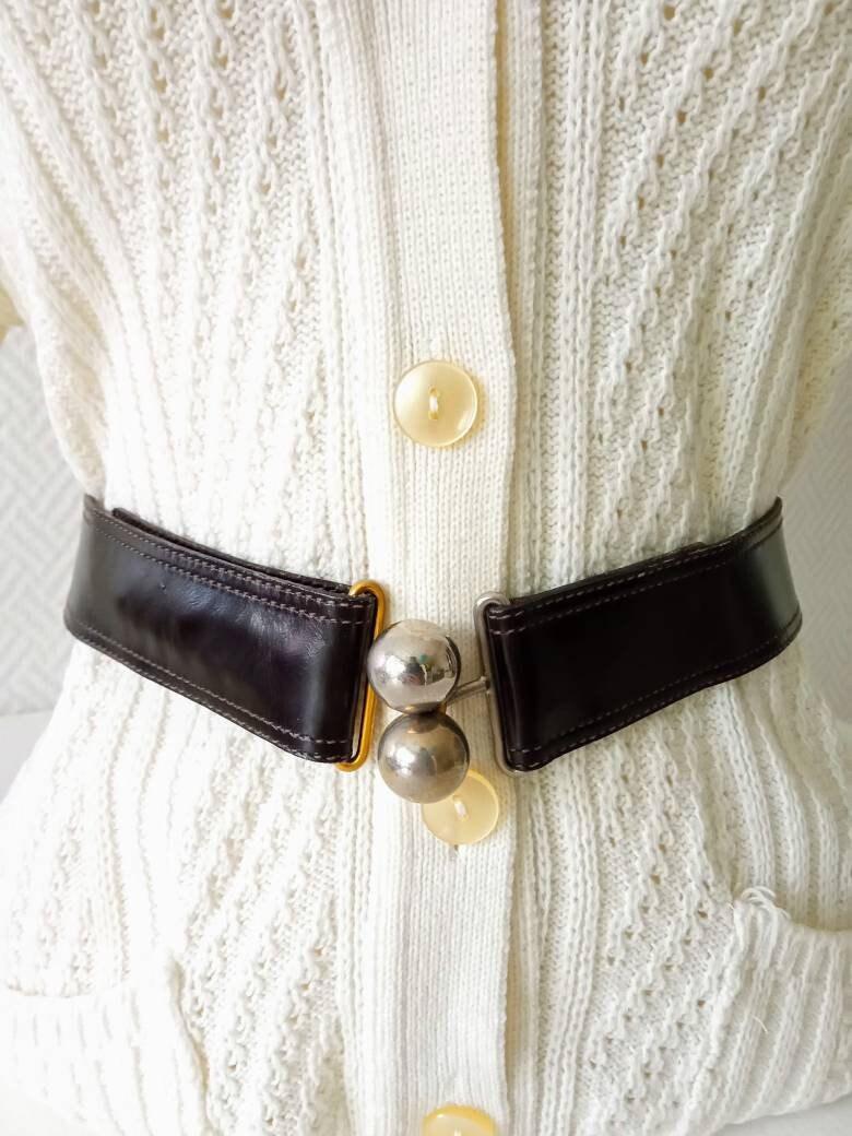 Vintage belt buck buckles balls 70s //1970's buckle brown belt balls